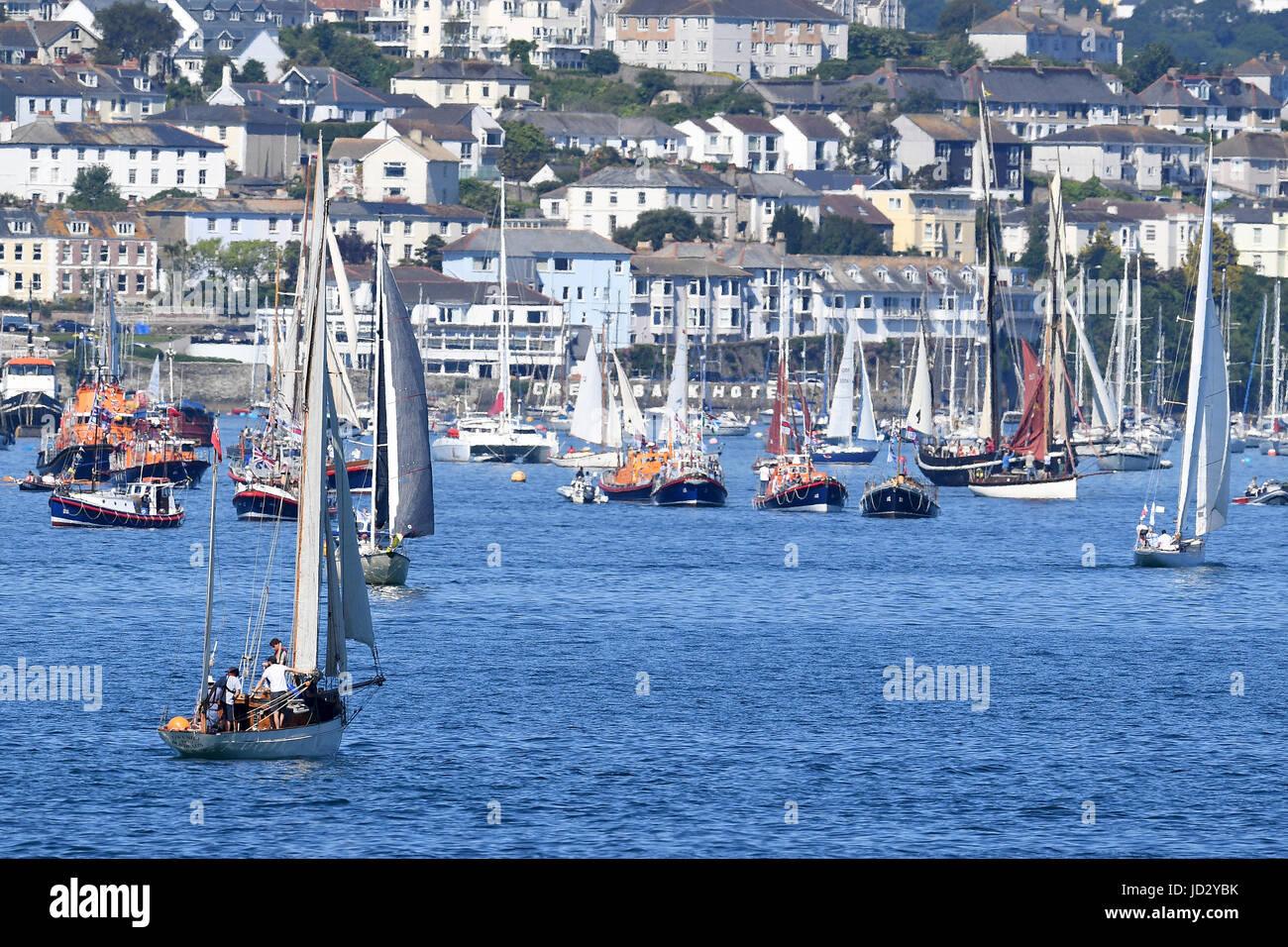 Falmouth Classics yachts sailing in Falmouth Bay Stock Photo - Alamy