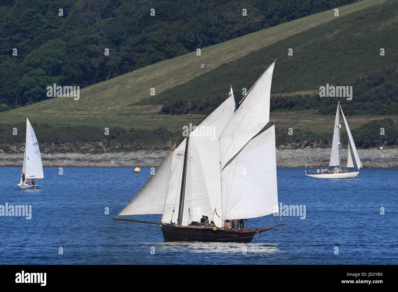 Falmouth Classics yachts sailing in Falmouth Bay Stock Photo - Alamy