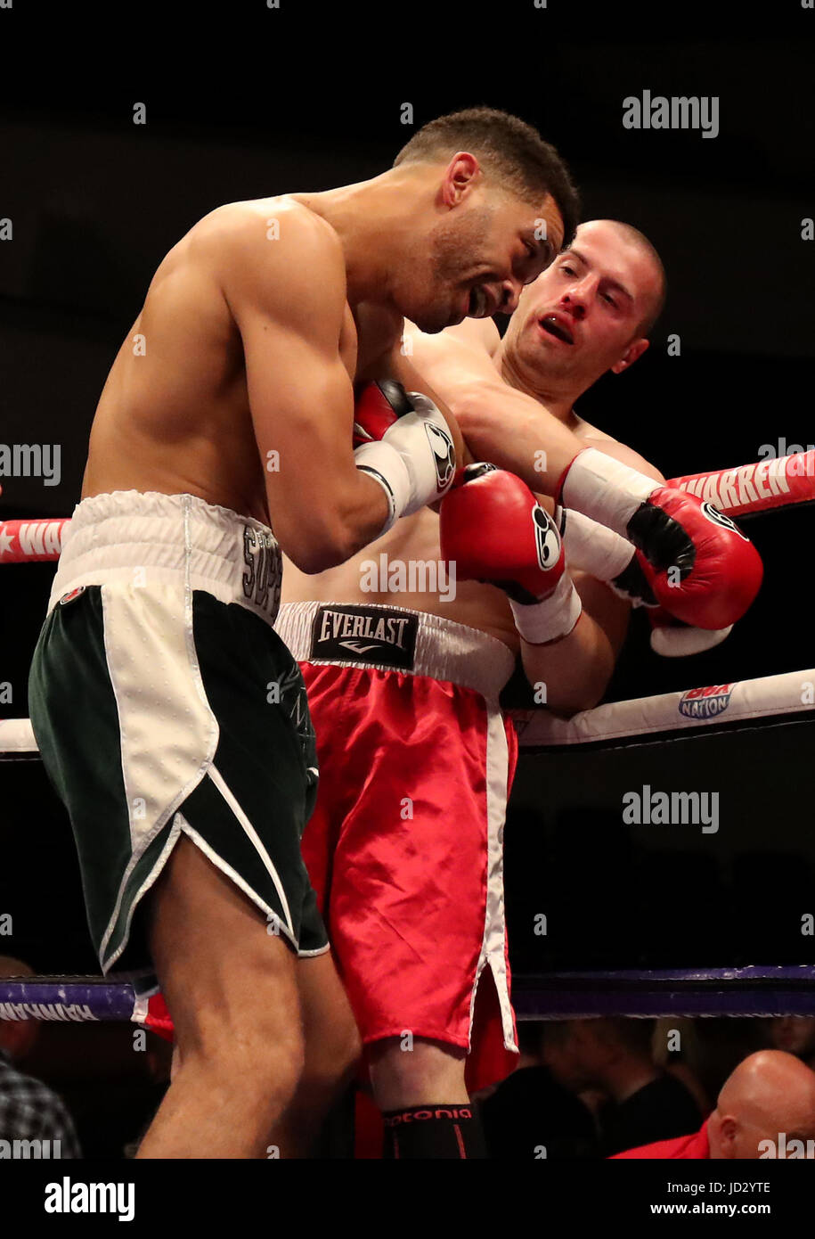 Sam Maxwell (left) against Angel Emilov in the International Super ...
