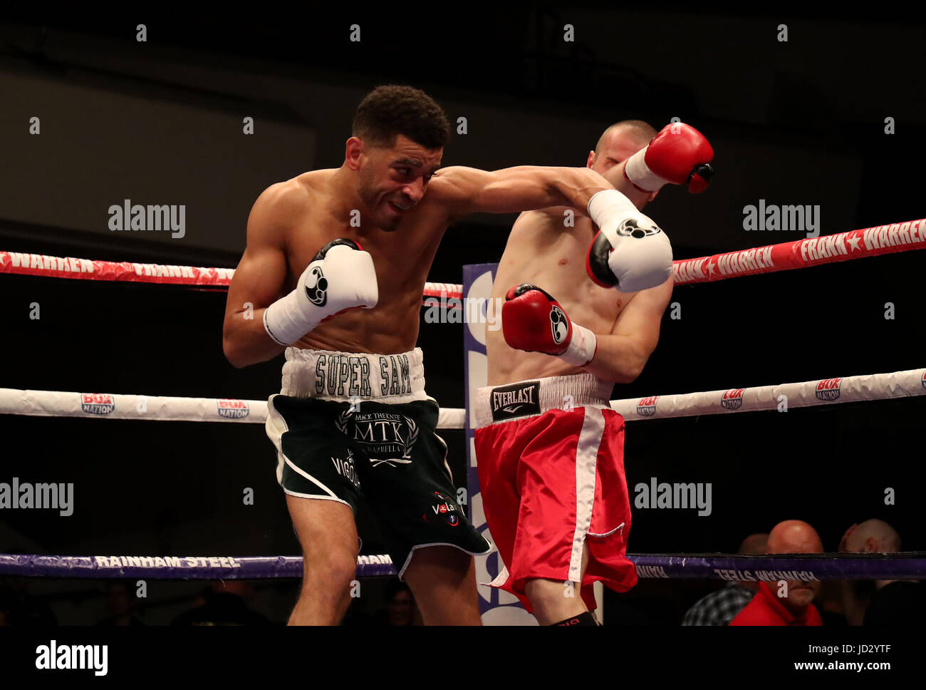 Sam Maxwell (left) against Angel Emilov in the International Super ...