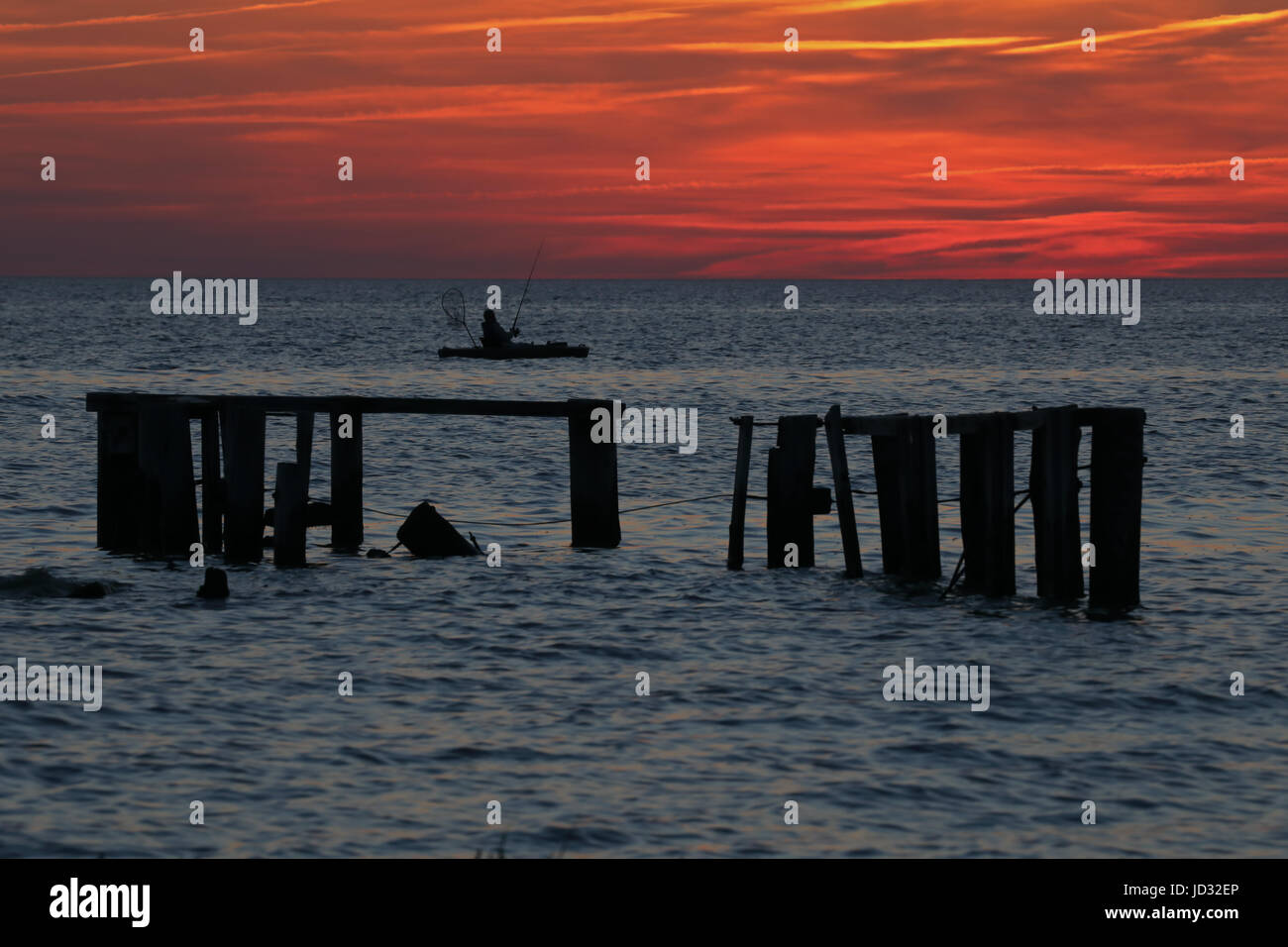 Sunset at Delaware Bay, New Jersey Stock Photo - Alamy