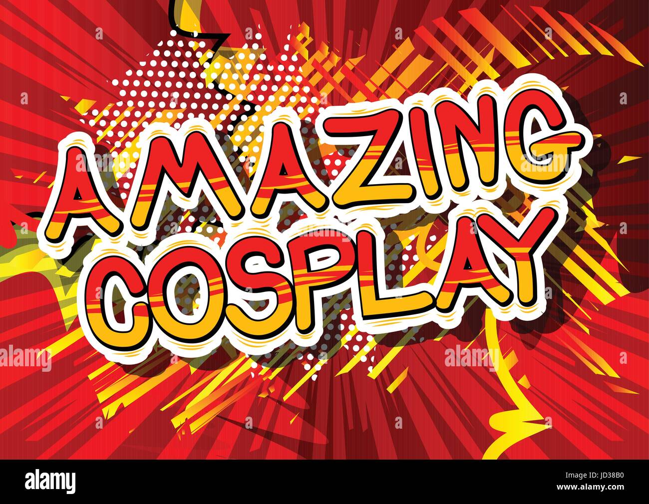Amazing Cosplay - Comic book style word on abstract background Stock ...