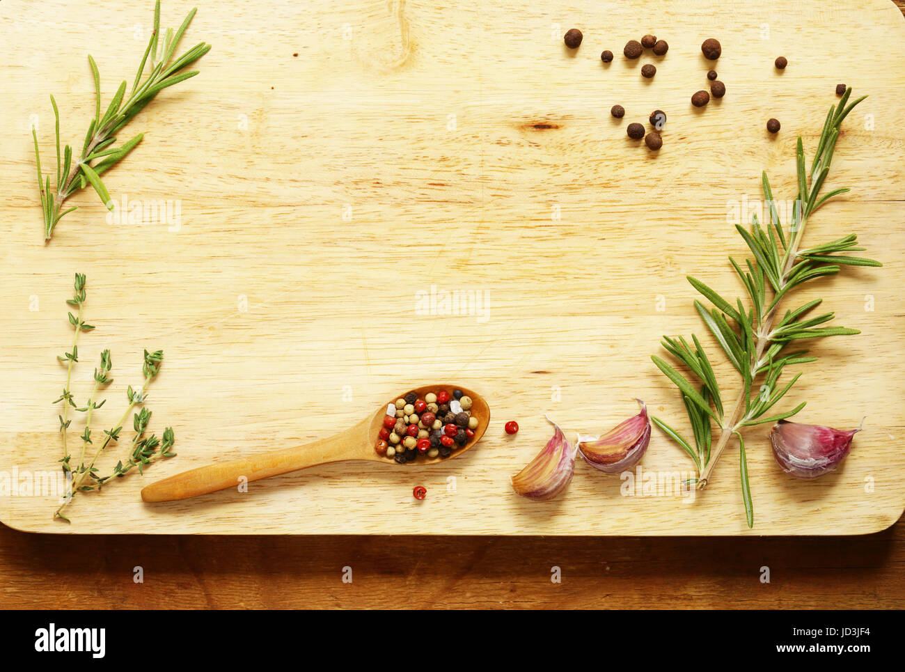Herbs and spices - background for cooking Stock Photo - Alamy