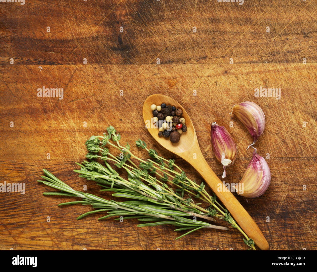 Herbs and spices - background for cooking Stock Photo - Alamy