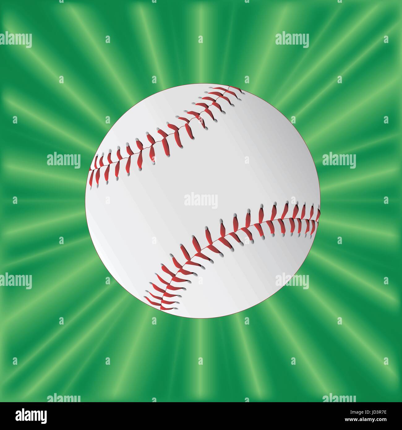 A typical baseball over a green material background Stock Vector Image ...