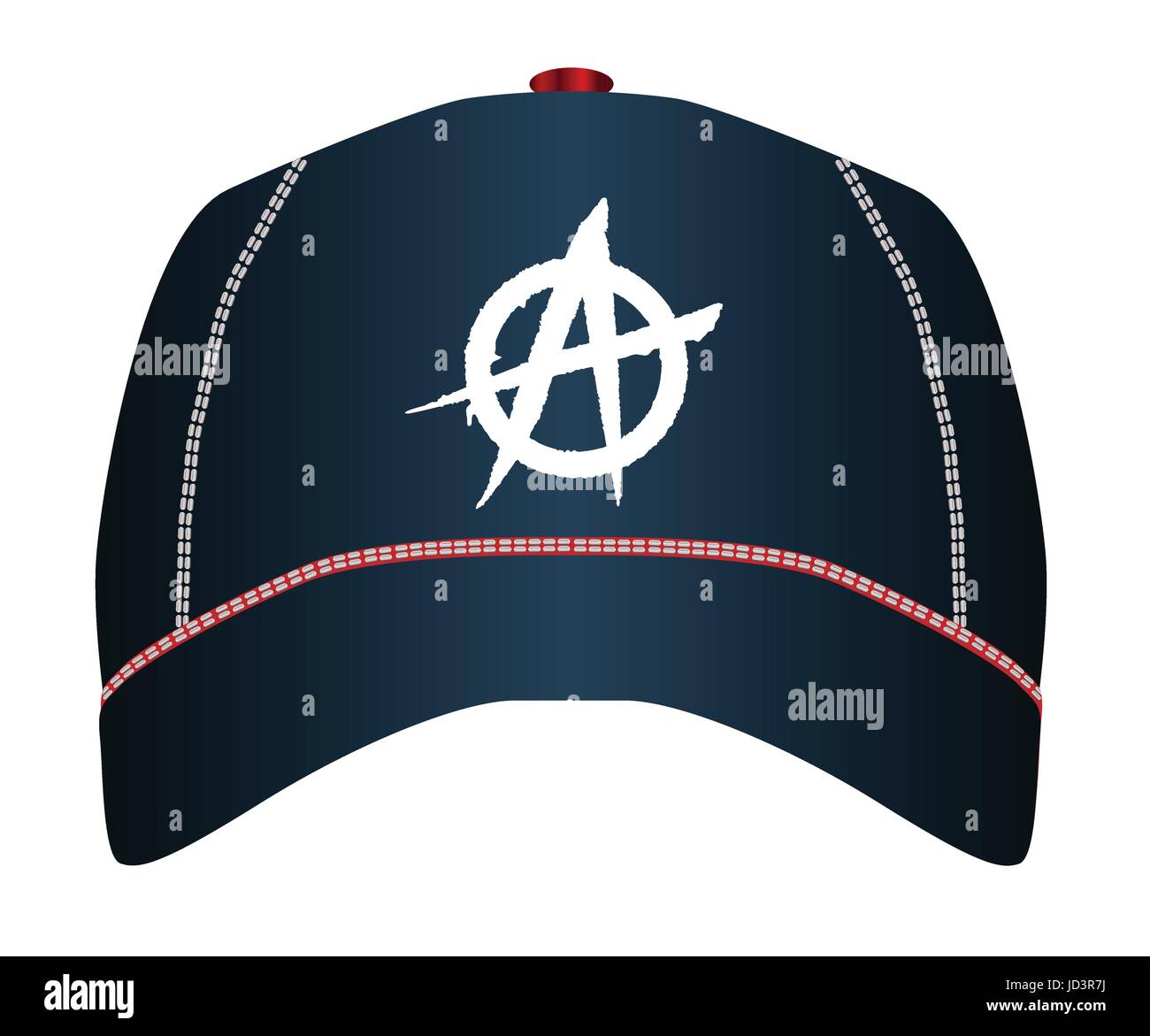 A black typical baseball cap with anarchy graffiti style logo Stock ...