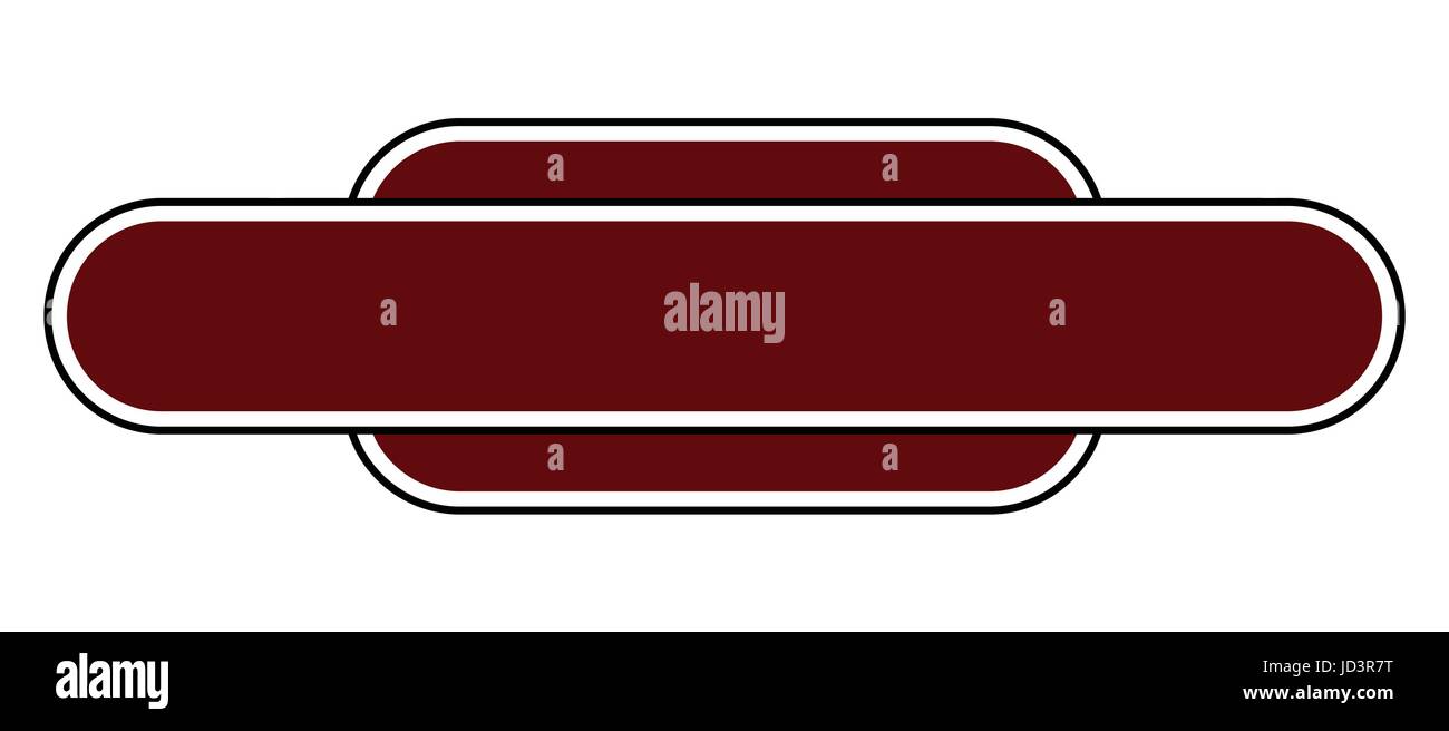 A blank station name plate over a white background Stock Vector Image ...