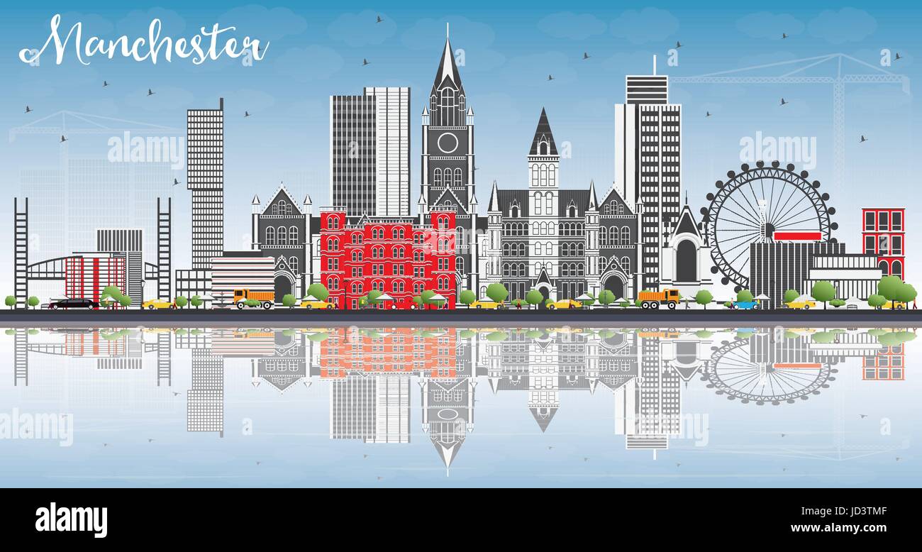 Manchester uk skyline Stock Vector Images - Alamy