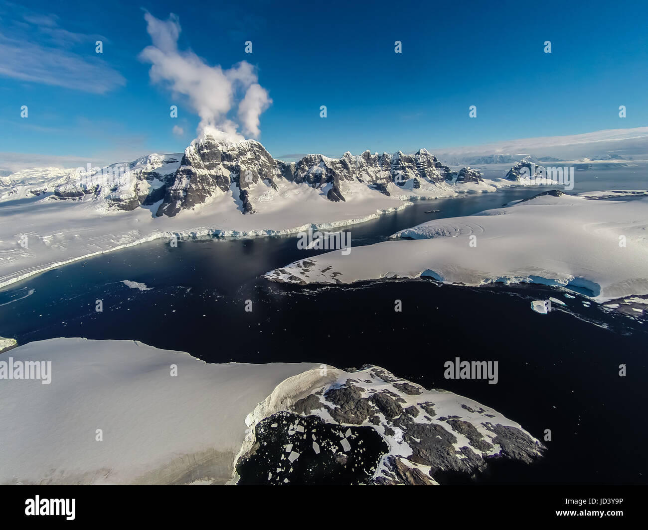 Rare aerial footage of Port Lockroy area, Antarctica. Really high above ...