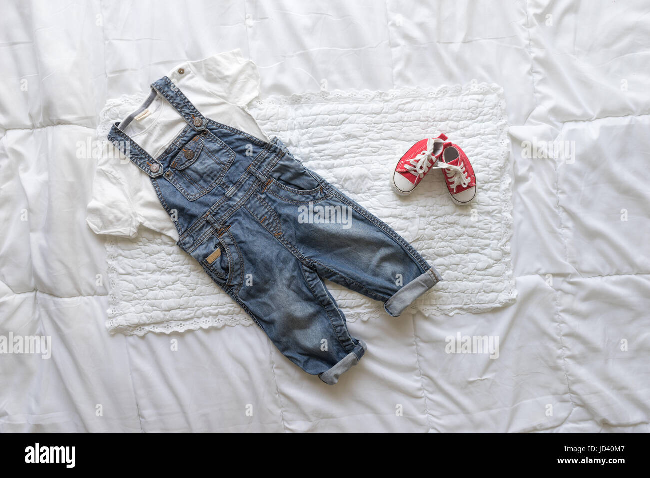 Top view fashion trendy look of baby boy clothes Stock Photo - Alamy