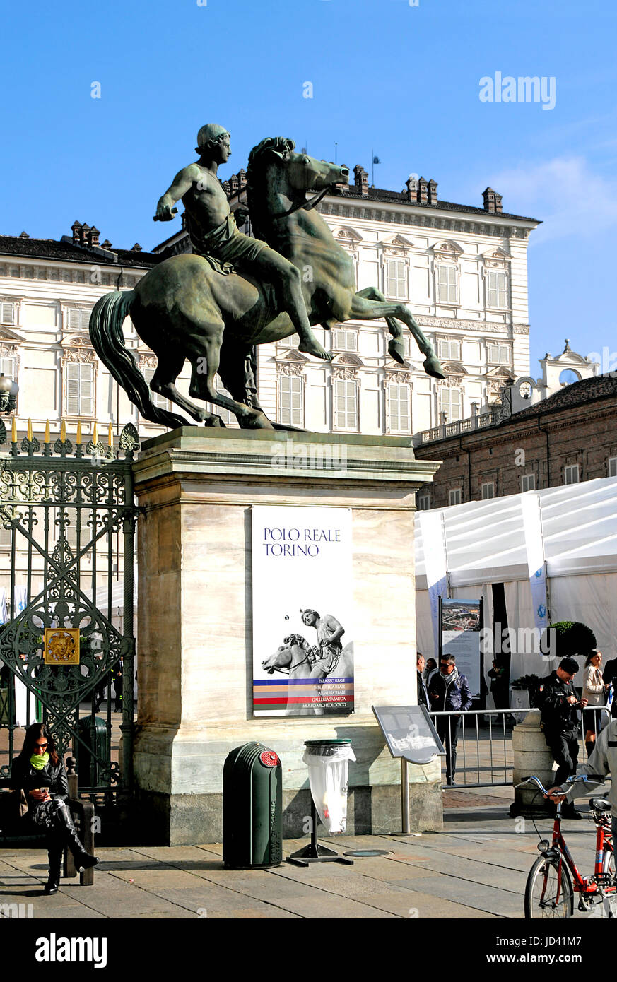 The Statue of the Equestrian at thePalazzo Reale in Torino, Italy on 10 ...