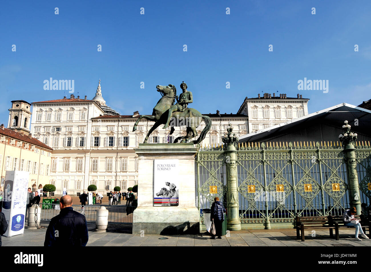 The Statue of the Equestrian at thePalazzo Reale in Torino, Italy on 10 ...