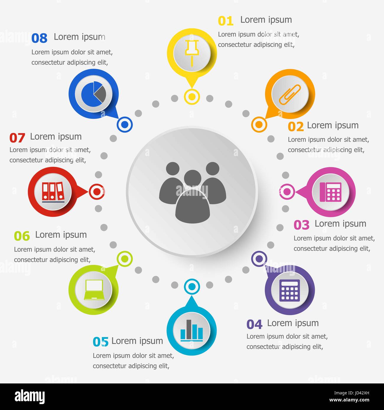 Infographic template with office icons, stock vector Stock Vector Image ...
