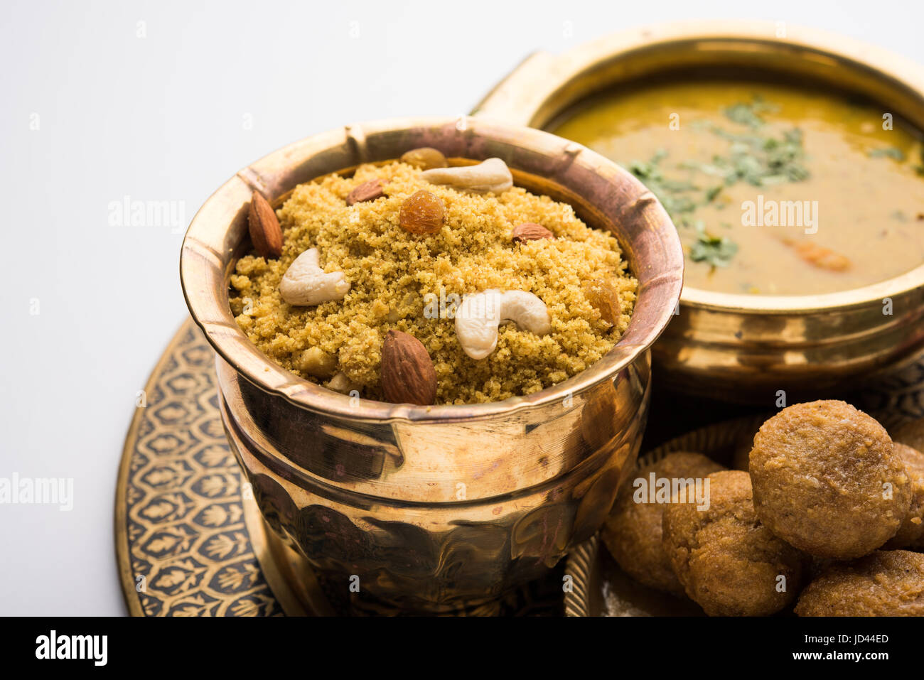 Traditional Rajasthani Food Daal Baati churma. Indian Food Stock Photo ...