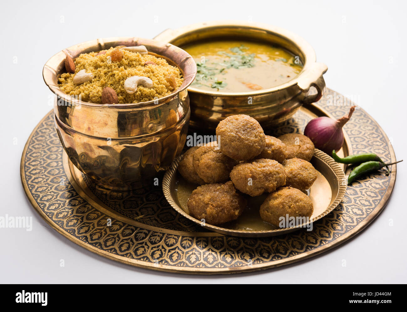Traditional Rajasthani Food Daal Baati churma. Indian Food Stock Photo ...