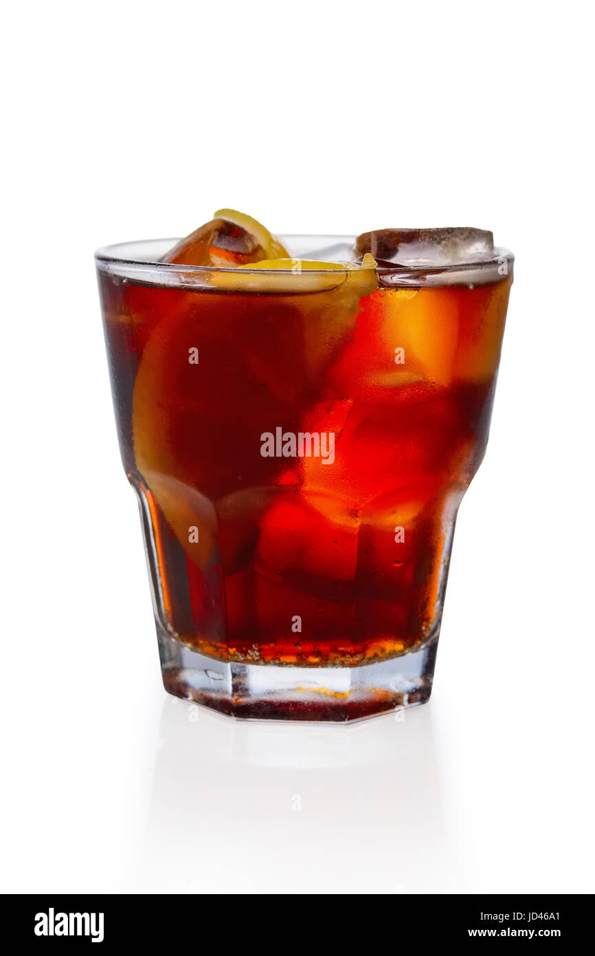 Rum and cola ice cocktail Stock Photo - Alamy