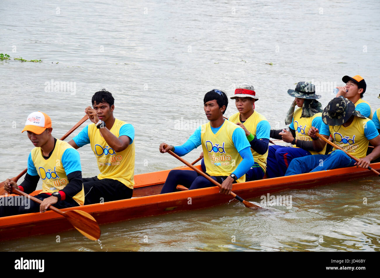 Thai people join match and competition in thailand traditional long ...