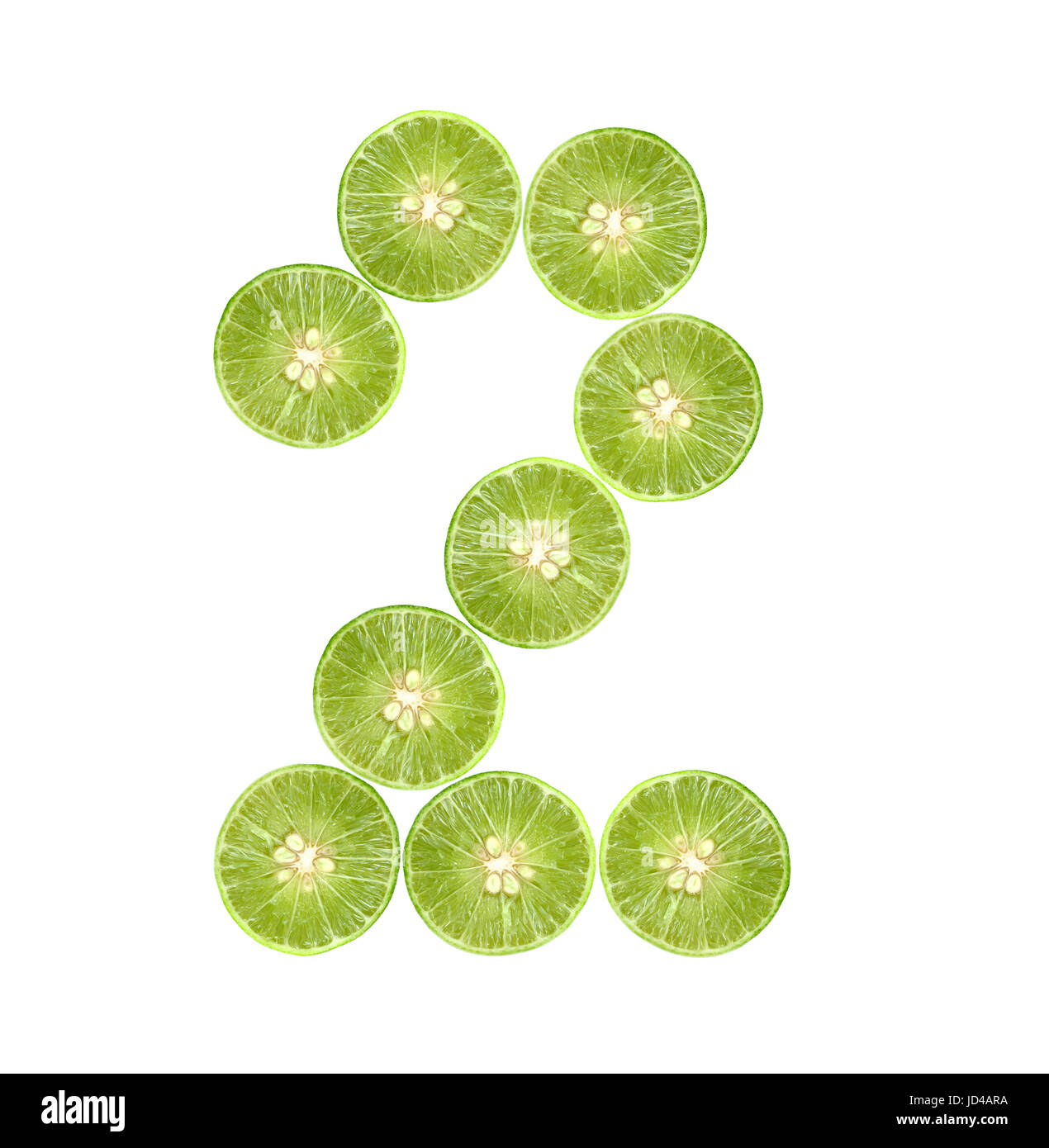 number 2 lime isolated Stock Photo - Alamy