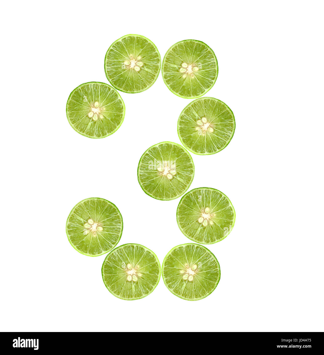 number 3 lime isolated Stock Photo - Alamy