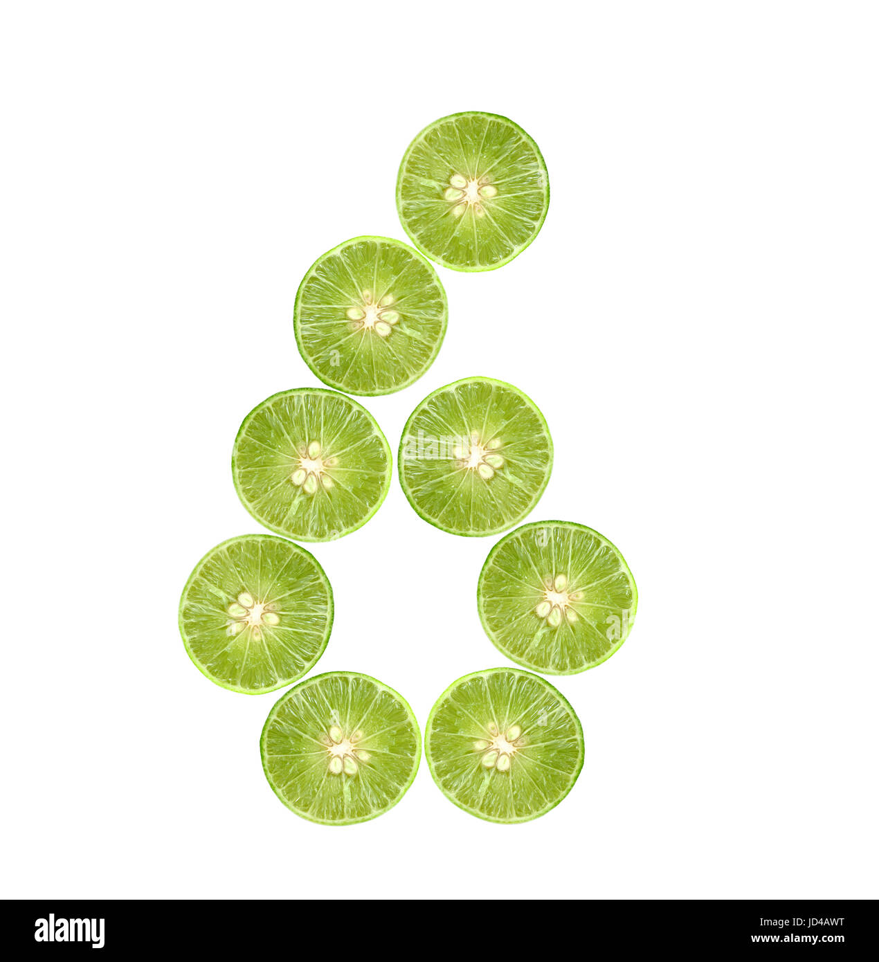 number 6 lime isolated Stock Photo - Alamy