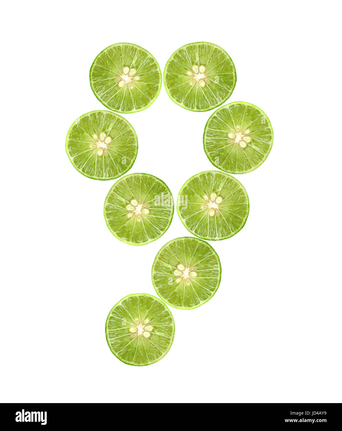 number 9 lime isolated Stock Photo - Alamy
