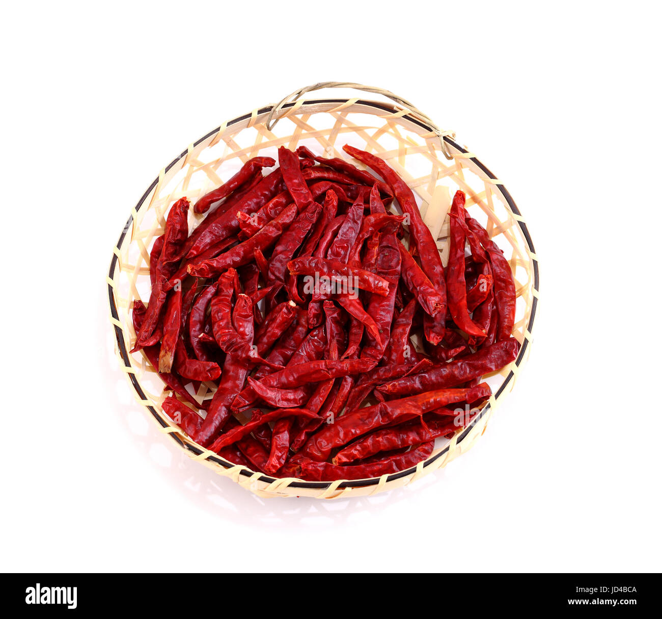 Dried big chili on white background Stock Photo - Alamy