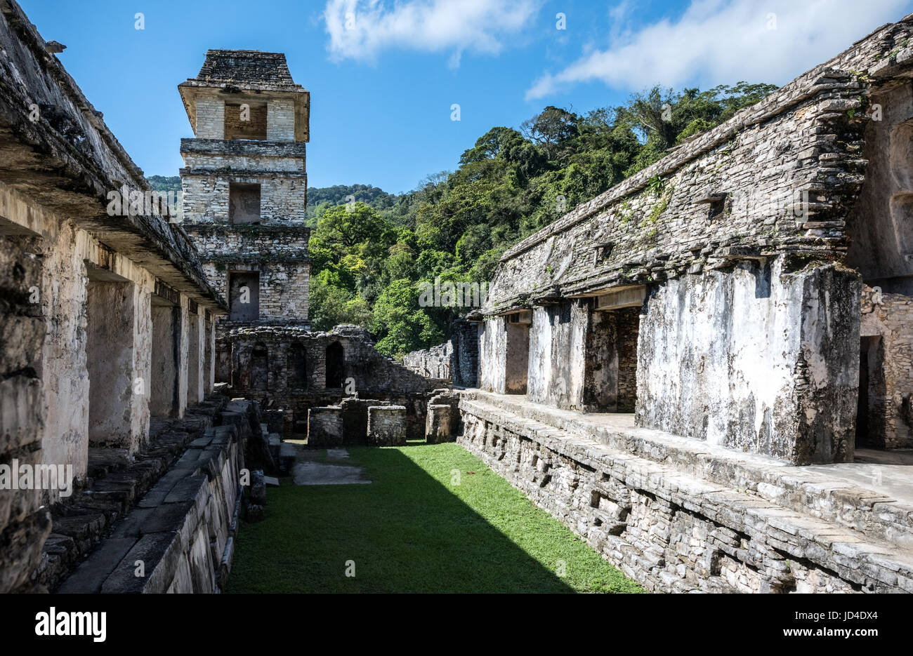 group temple complex Palenque Mexico Stock Photo - Alamy