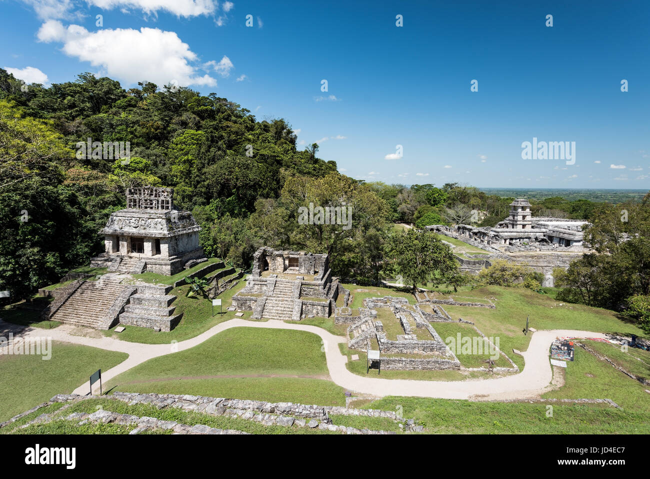 group temple complex Palenque Mexico Stock Photo - Alamy