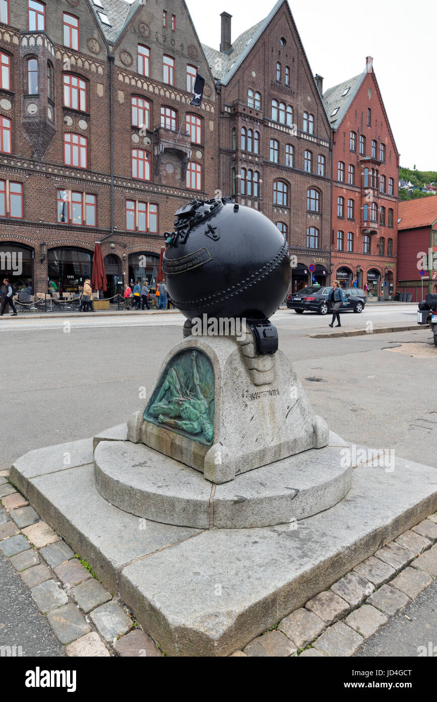 BERGEN, NORWAY - 1 JUNE , 2017: The monument located near the world ...