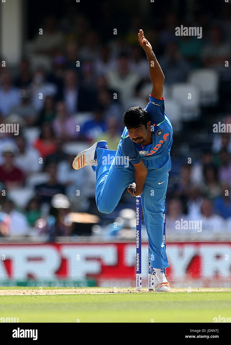 India's Jasprit Bumrah during the ICC Champions Trophy final at The ...
