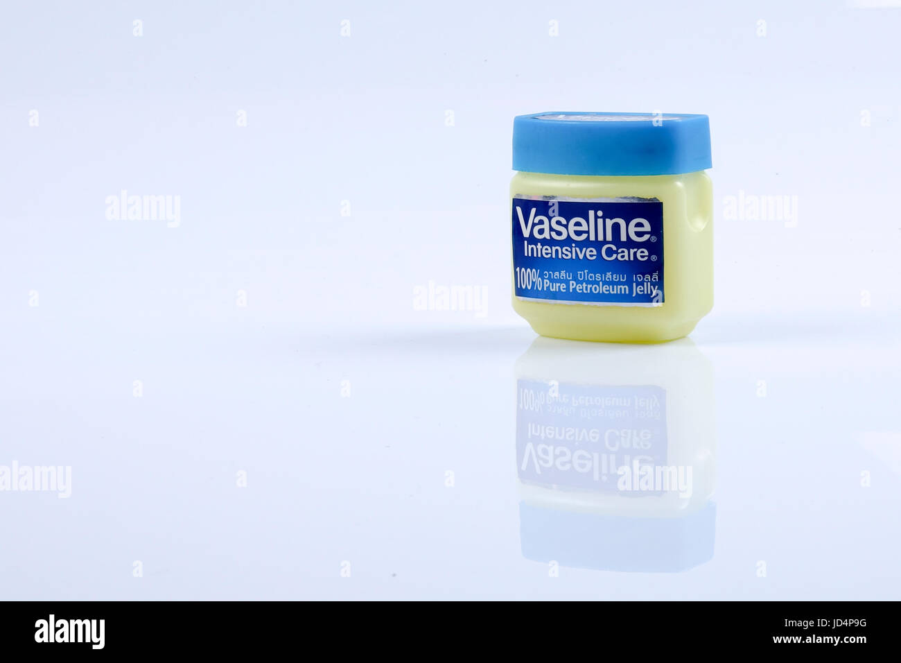 KUALA LUMPUR - 26 DEC 2016: Jar of Vaseline petroleum jelly on white ...