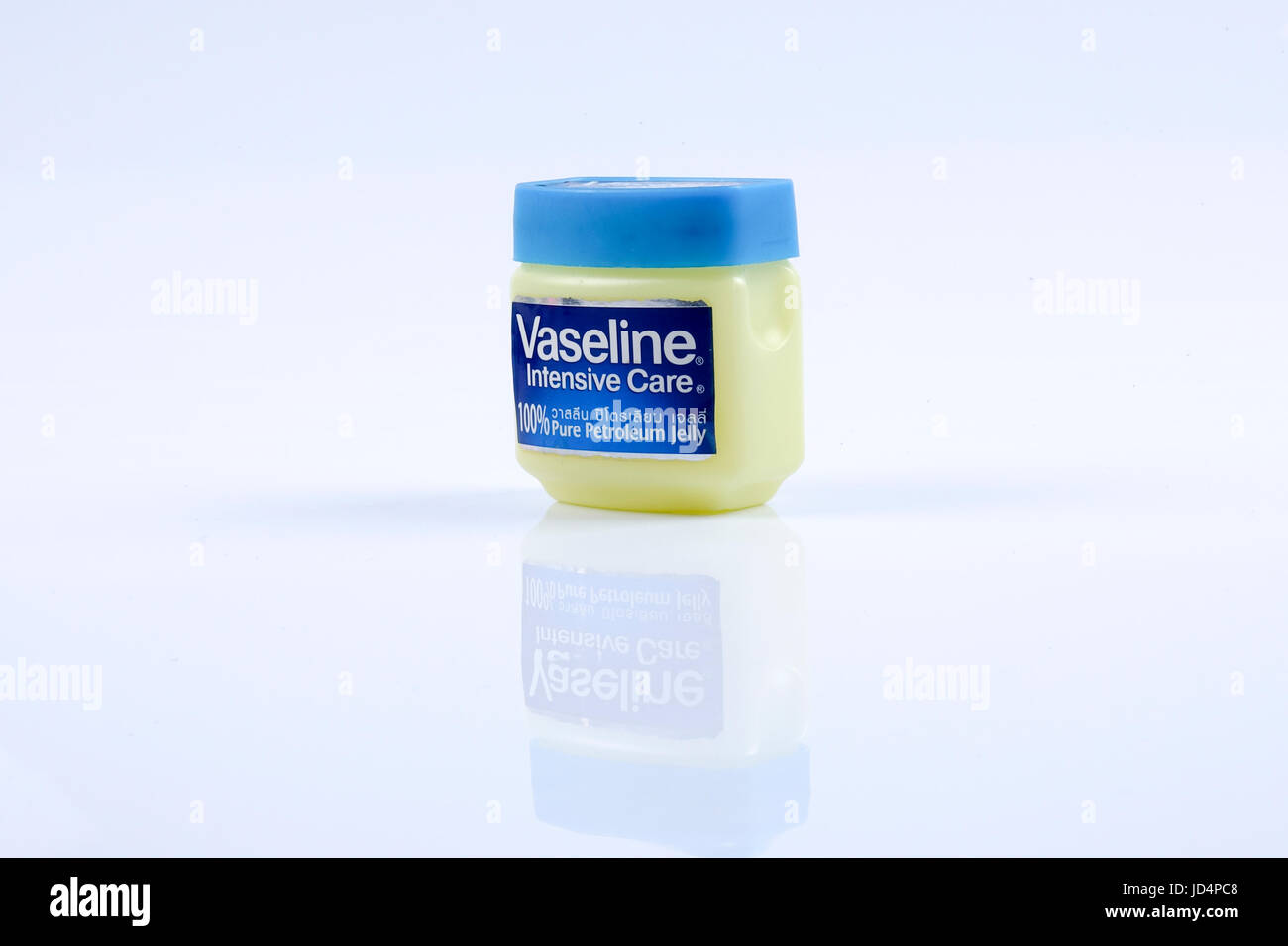 KUALA LUMPUR - 26 DEC 2016: Jar of Vaseline petroleum jelly on white ...