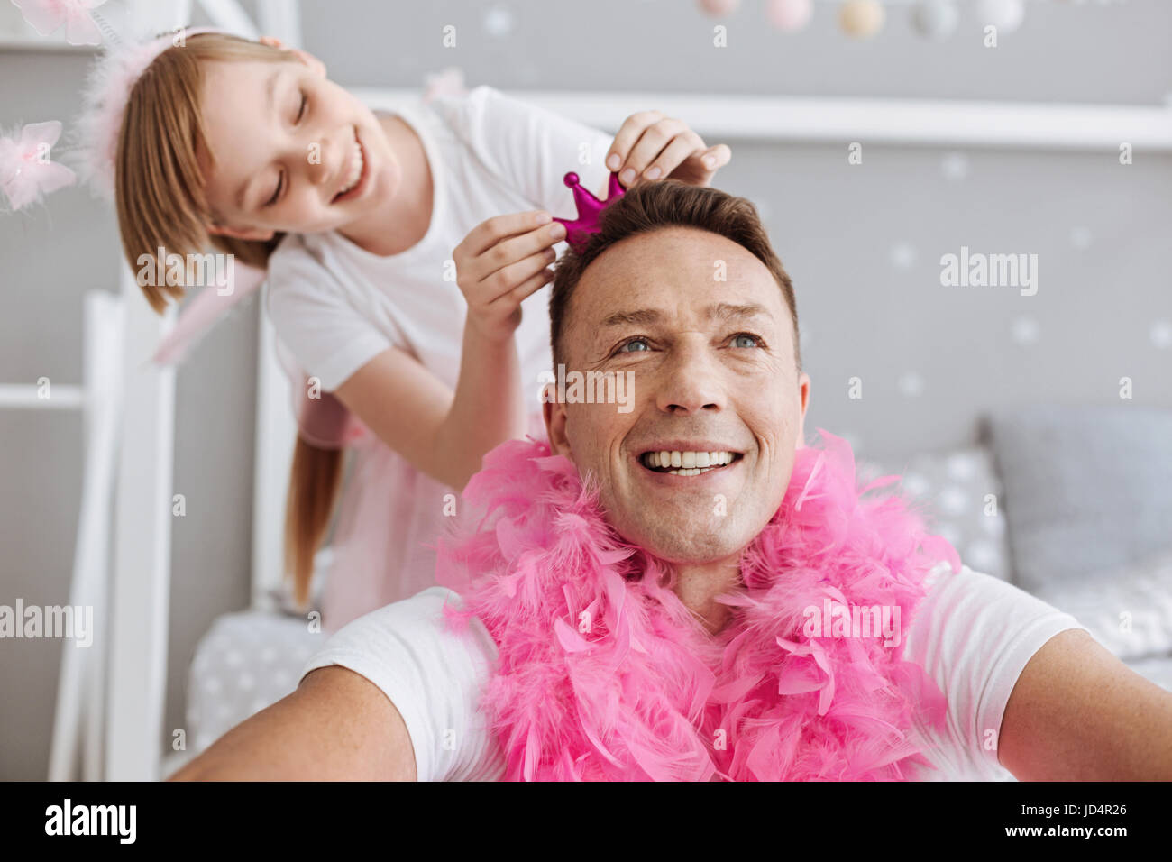 Funny cute optimistic family laughing together Stock Photo - Alamy