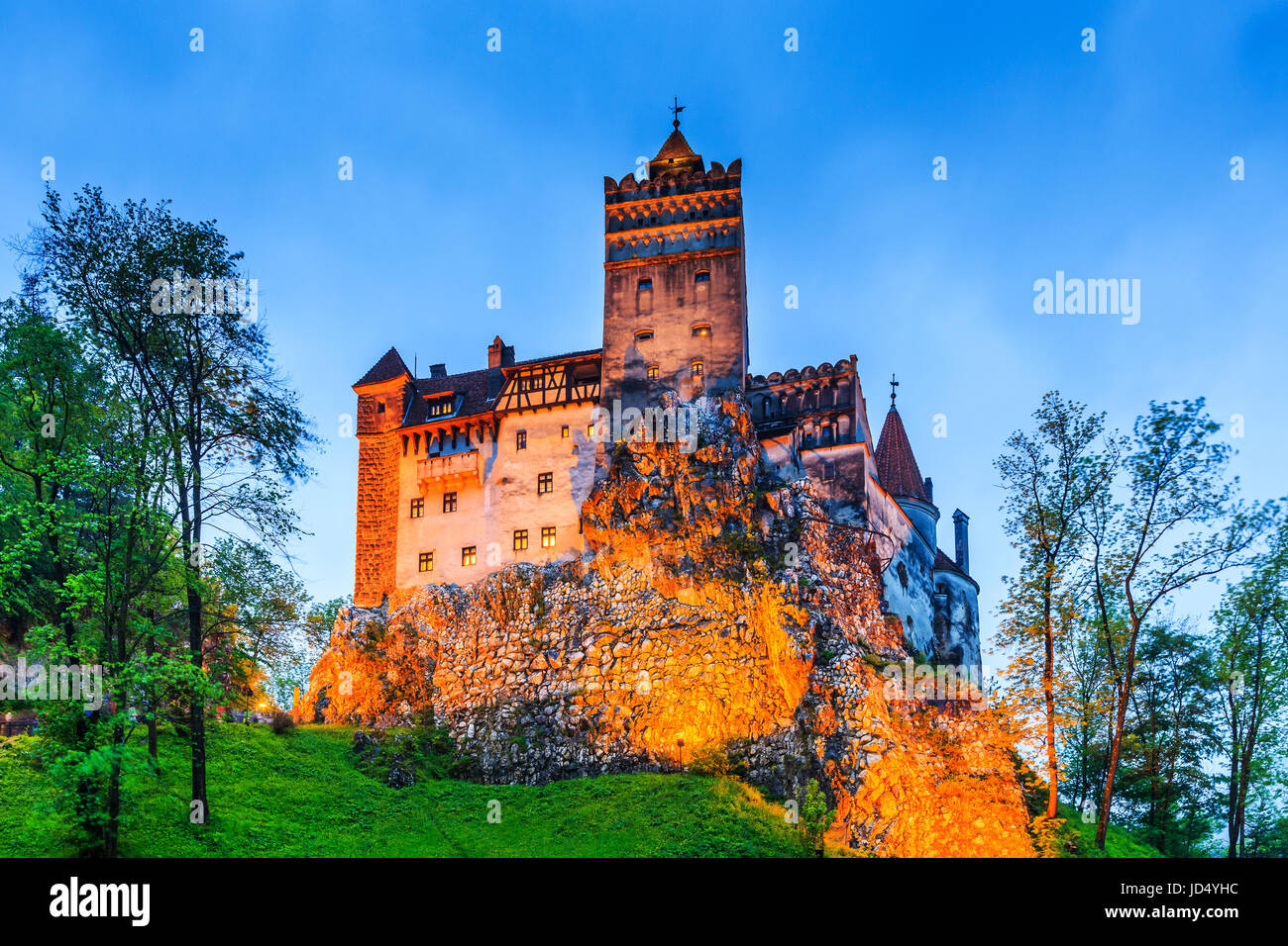 Brasov, Transylvania. Romania. The medieval Castle of Bran, known for ...