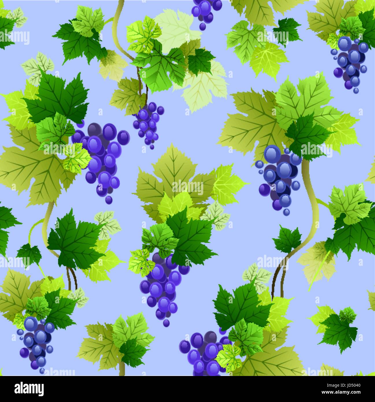 Grapes pattern on blue background. The natural design banner,ticket ...