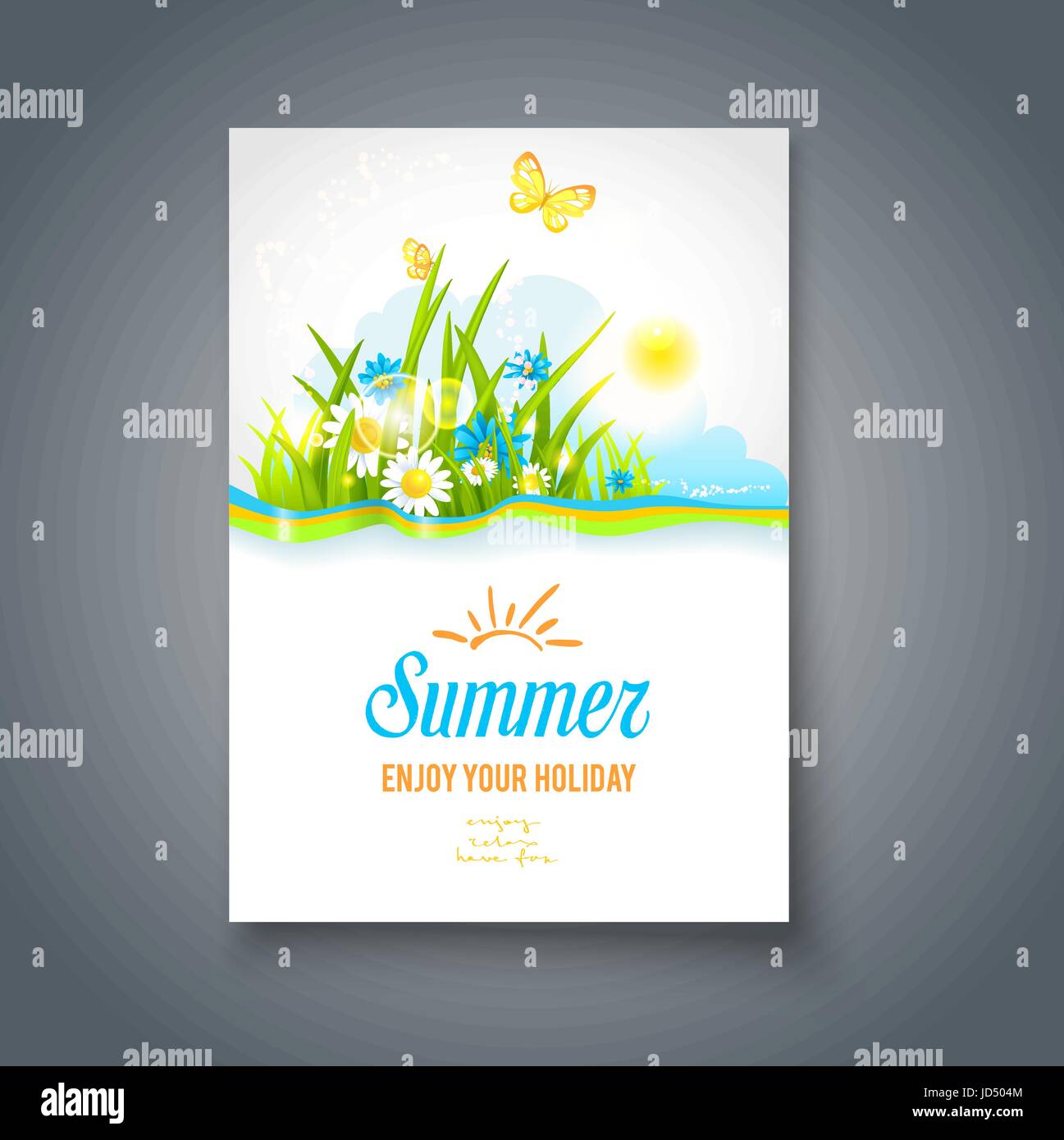 Summer motif. Nature template for design banner,ticket, leaflet, card ...