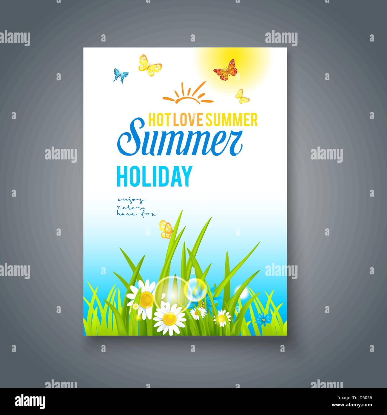 Summer nice day card. Nature template for design banner,ticket, leaflet ...