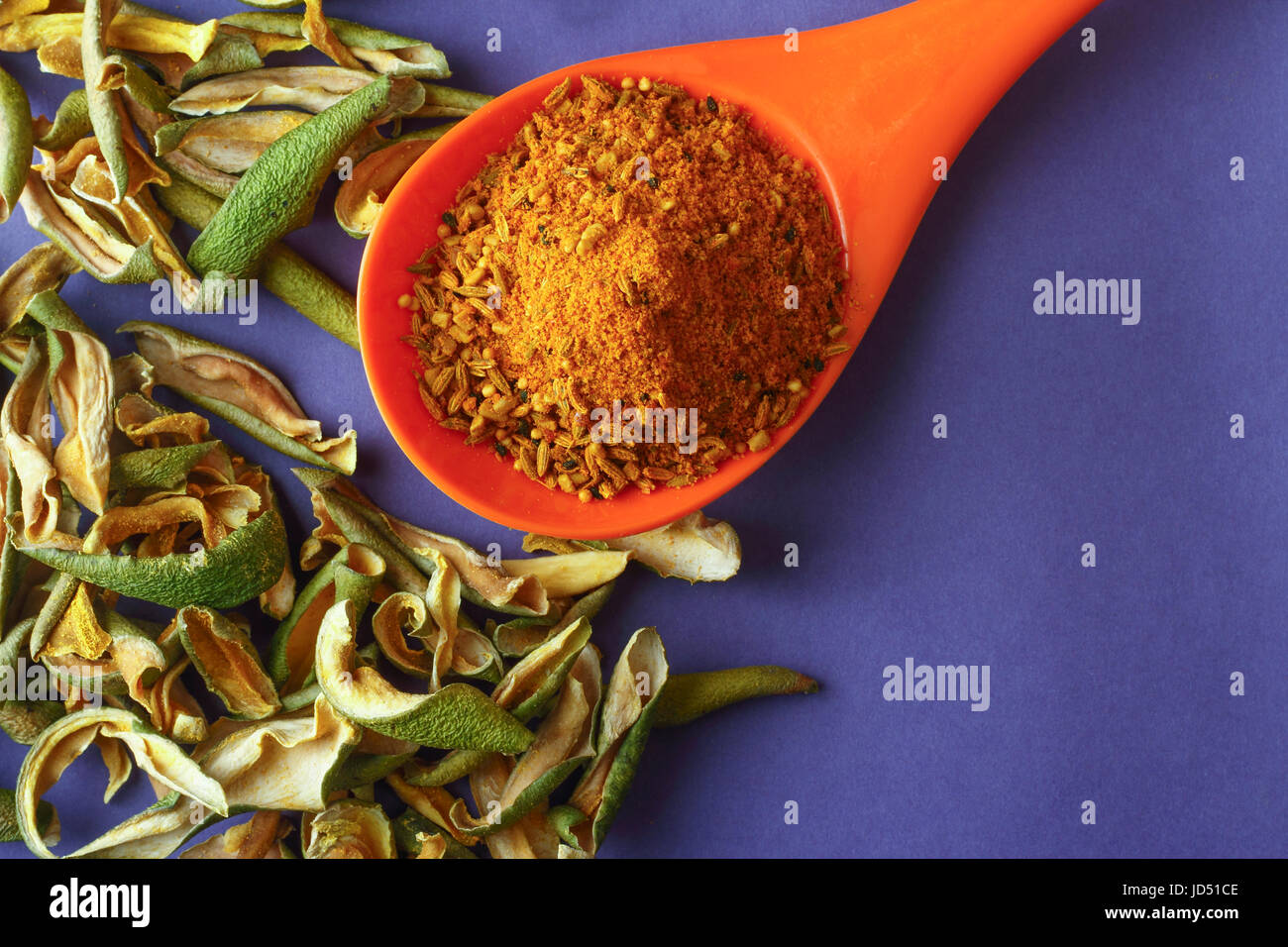 close up of indian achar masala with dry mango slice in a spoon Stock ...
