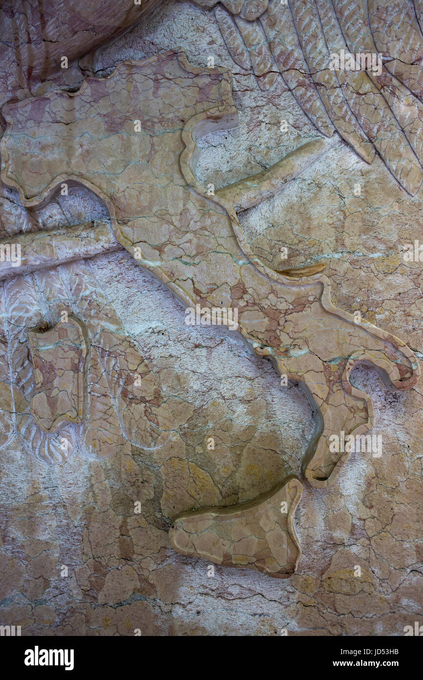 A relief map of Italy / Italia, in stone Stock Photo - Alamy