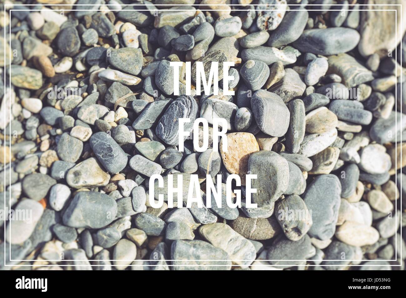 Word Time for Change.Sea stones as background Stock Photo - Alamy