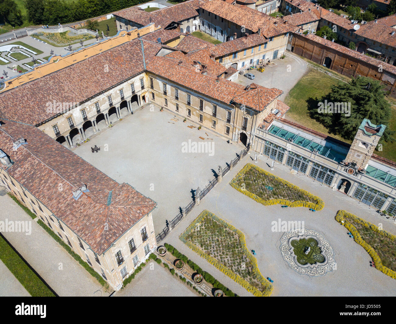 Villa Arconati, Castellazzo, Bollate, Milan, Italy. Aerial view of ...