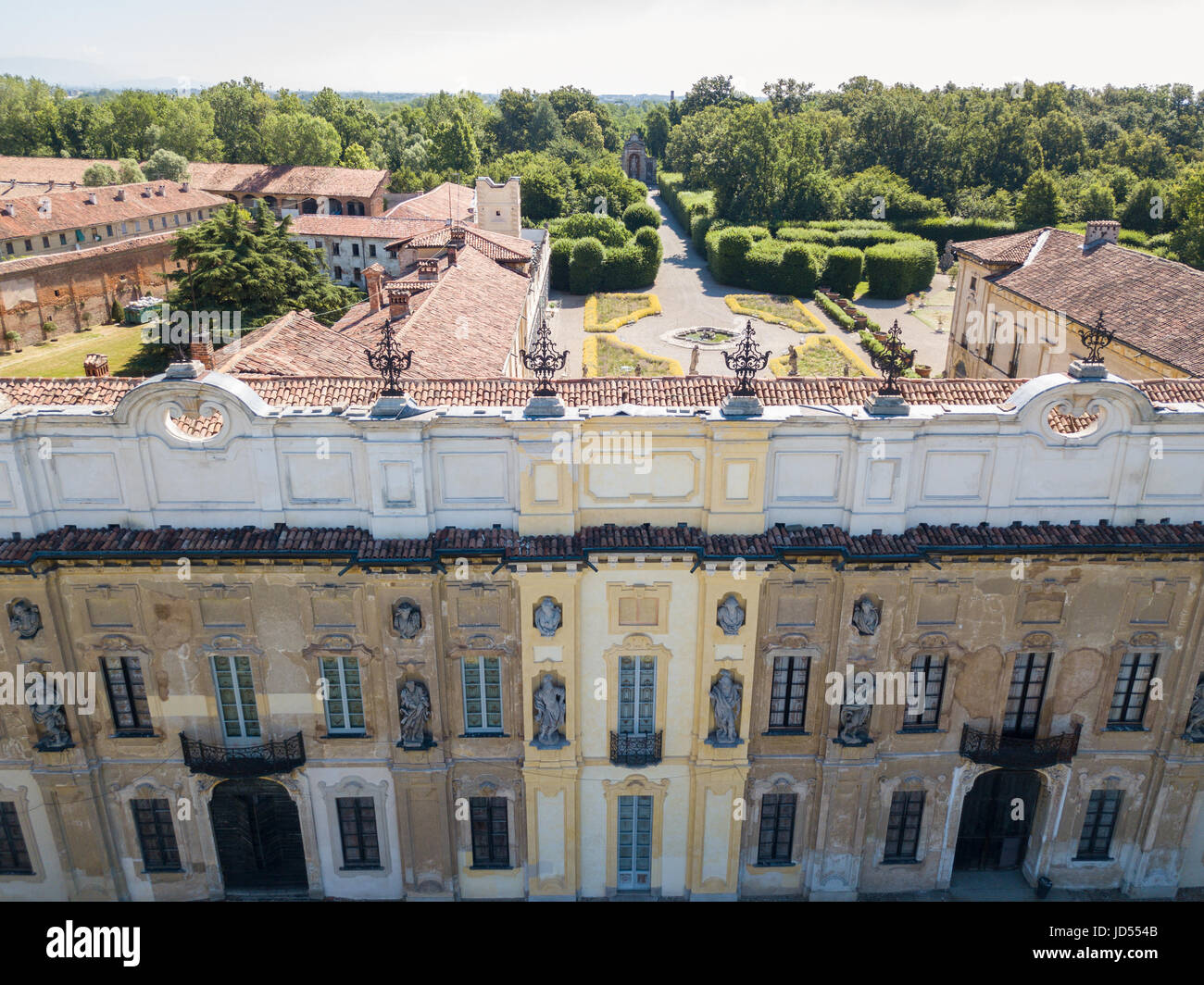 Villa Arconati, Castellazzo, Bollate, Milan, Italy. Aerial view of ...
