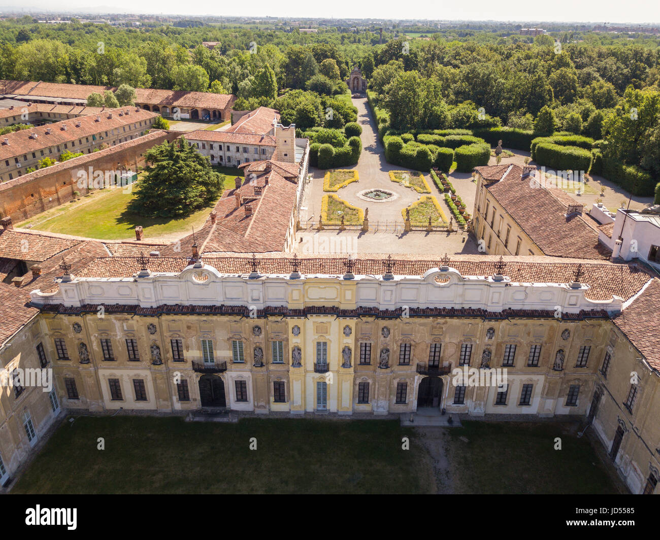 Villa Arconati, Castellazzo, Bollate, Milan, Italy. Aerial view of ...