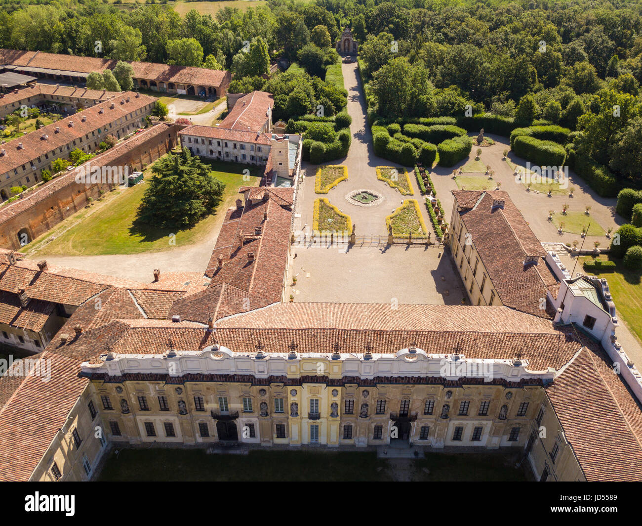 Villa Arconati, Castellazzo, Bollate, Milan, Italy. Aerial view of ...
