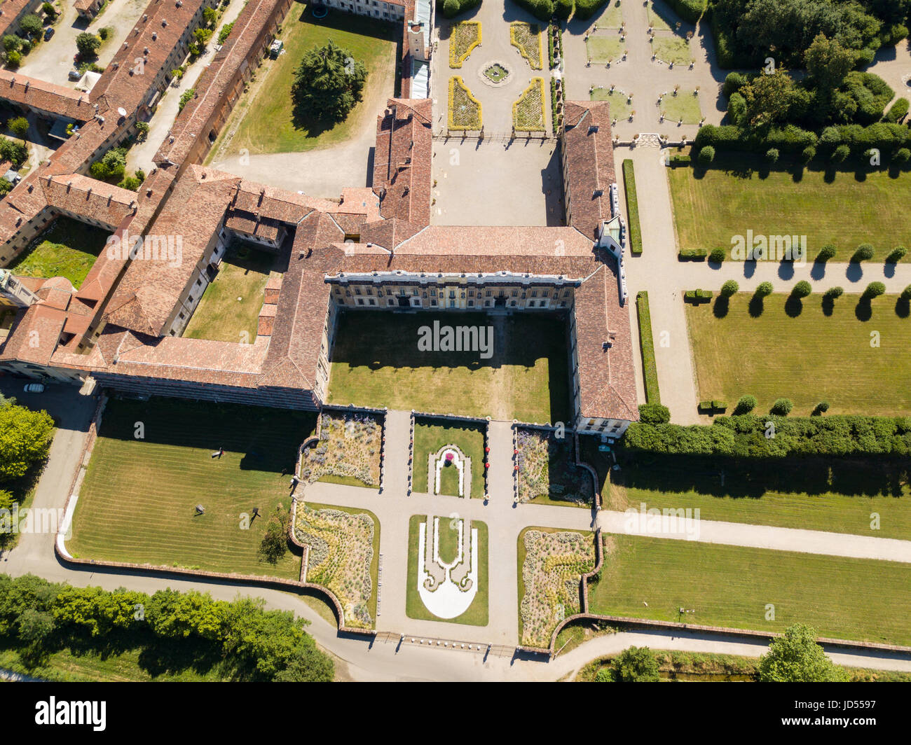 Villa Arconati, Castellazzo, Bollate, Milan, Italy. Aerial view of ...