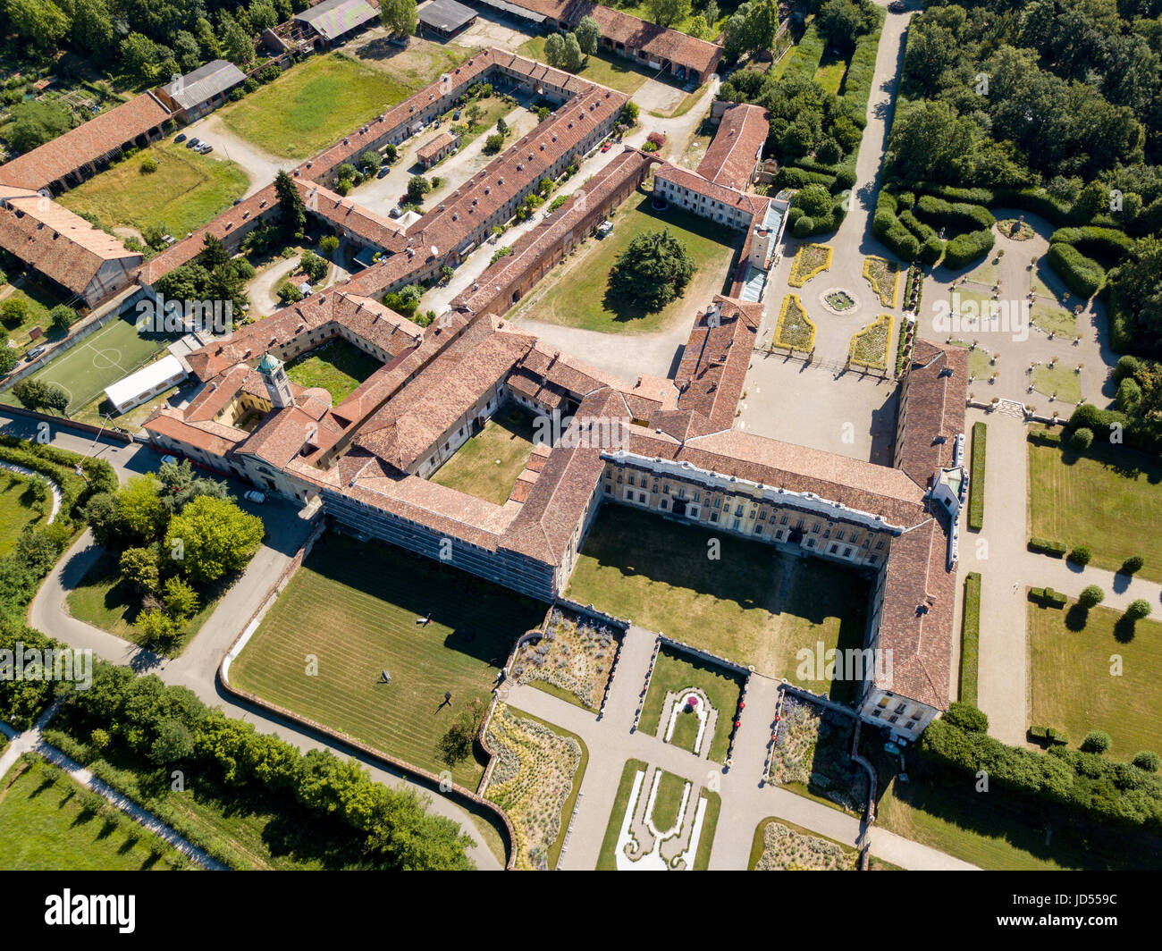 Villa Arconati, Castellazzo, Bollate, Milan, Italy. Aerial view of ...