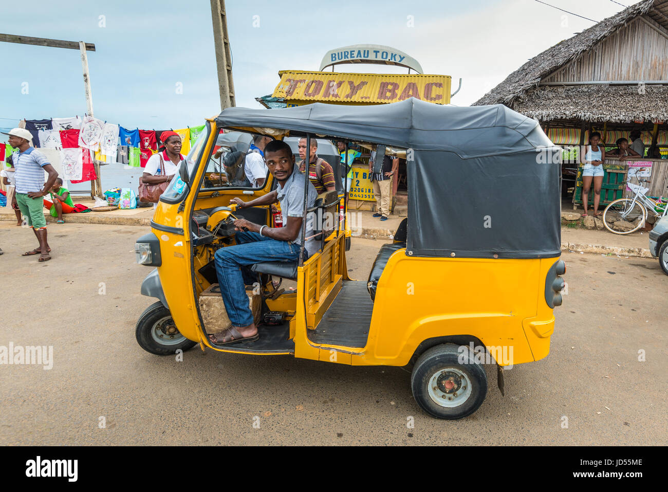 Hell-Ville, Madagascar - December 19, 2015: Traditional rickshaw ...