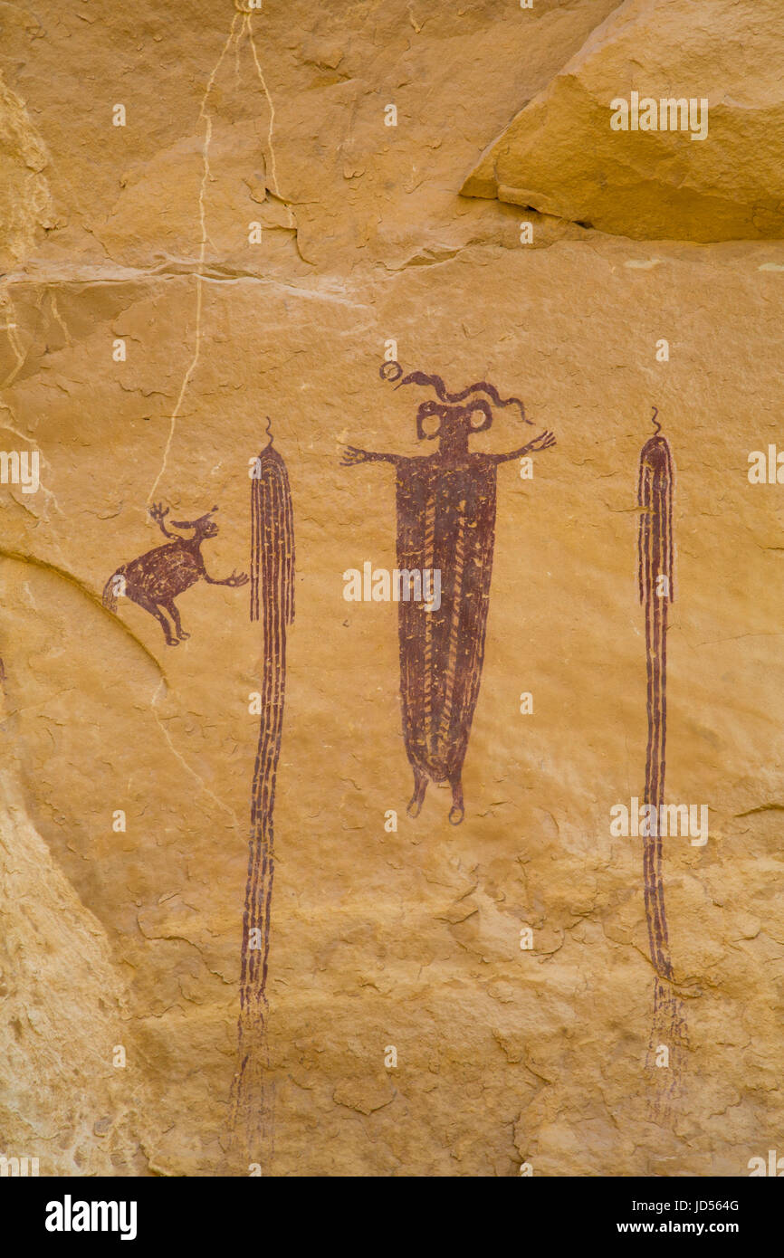Skeleton Shaman, Head of Sinbad Pictograph Panel, San Rafael Swell ...