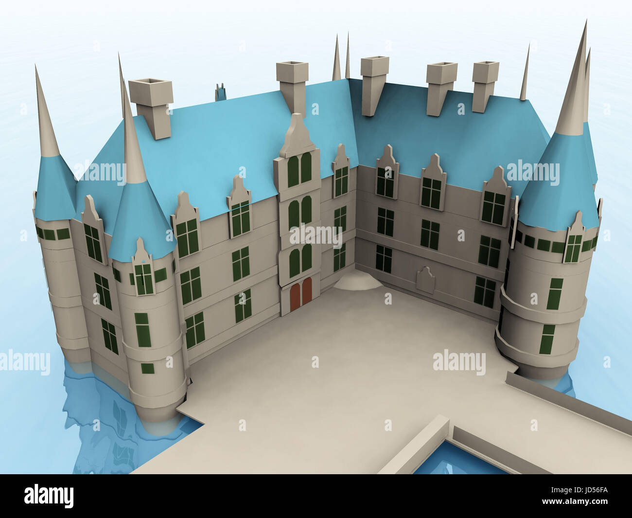 illustration of a big castle Stock Photo - Alamy