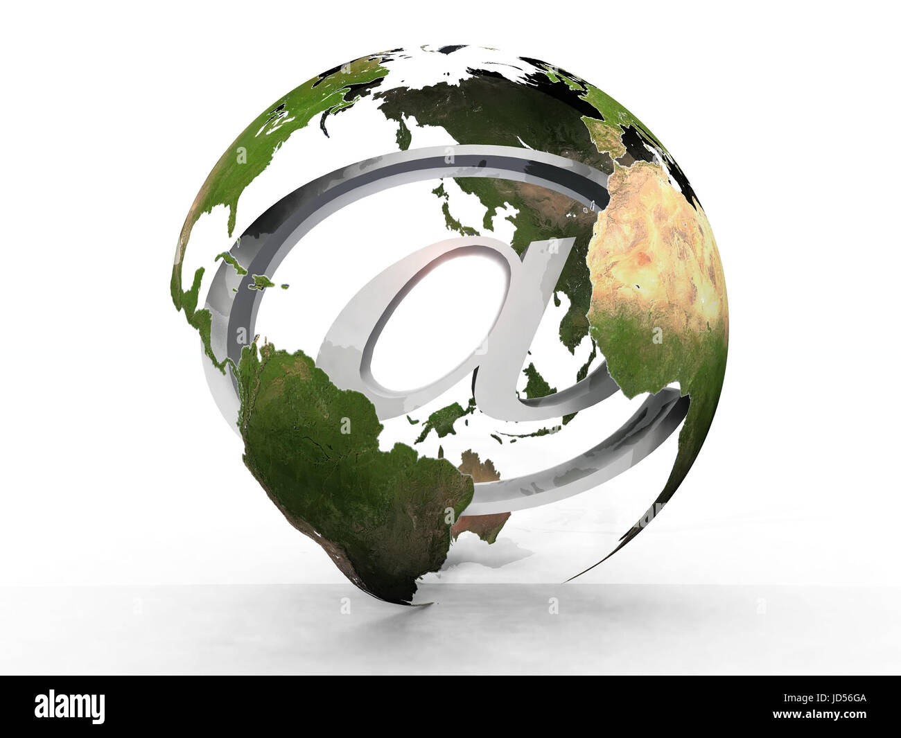Earth transparently with the abbreviation at sign Stock Photo - Alamy